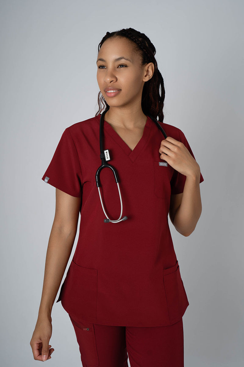 Rosewood Ella Three-Pocket Scrub Top and Eva Jogger Set – STEPS SCRUBS